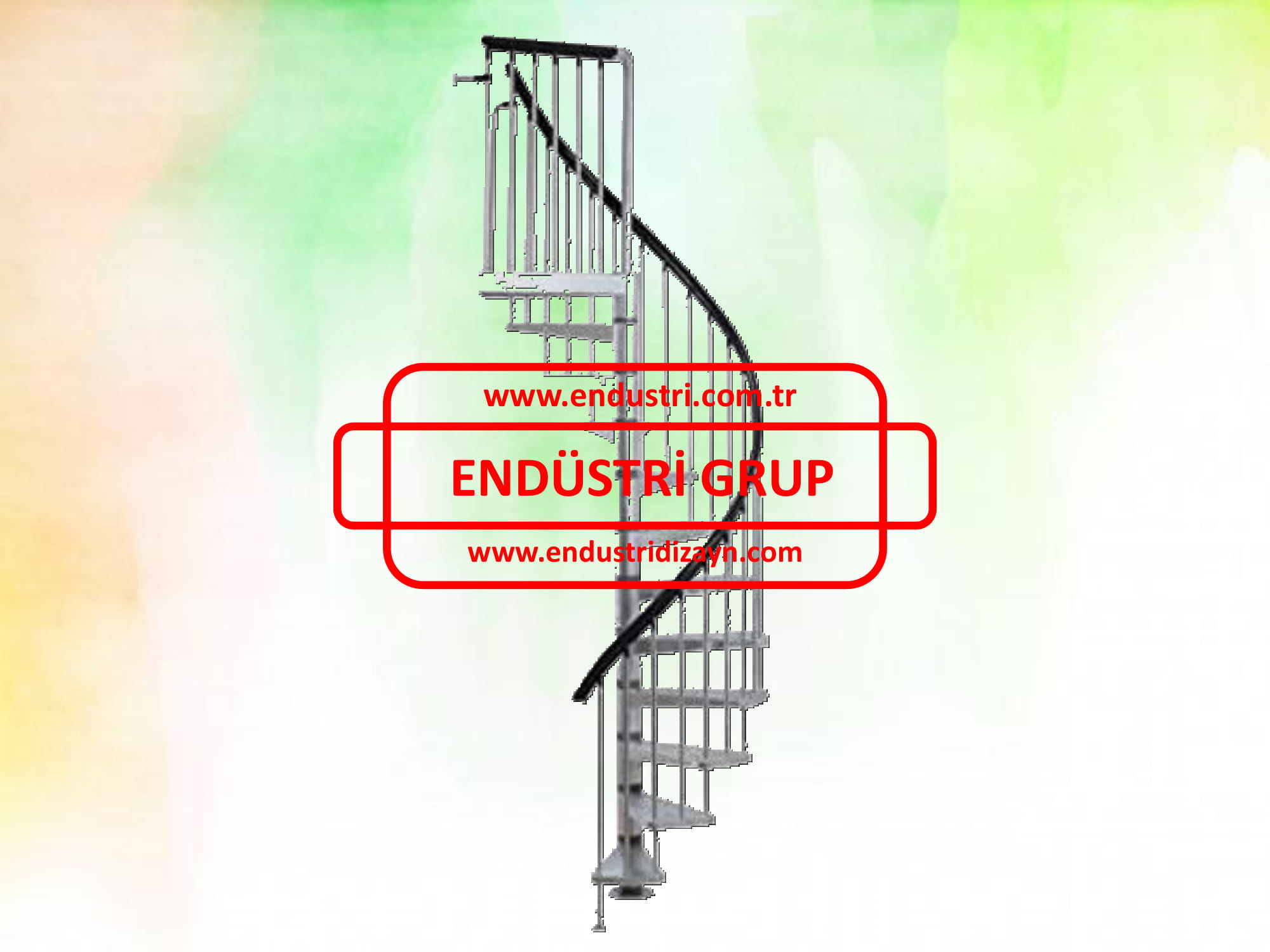 Omurgalı helezon döner çelik merdiven | Endüstri Grup Dizayn
